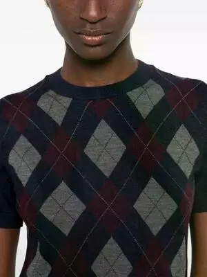 Tory Burch Argyle Short-sleeve Top