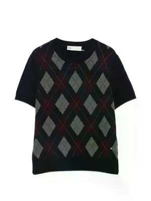 Tory Burch Argyle Short-sleeve Top - Blue