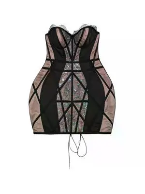 MITILIANE COUTURE Chantilly Lace Mini Dress - Black
