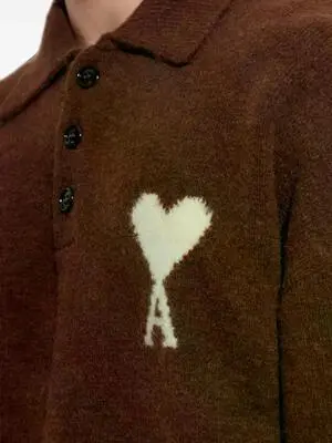 AMI Paris De Coeur Oversized Sweater - Brown