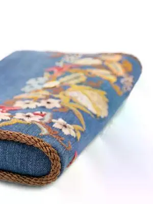 Valentino Garavani Devain Small Shoulder Bag In Embroidered Denim