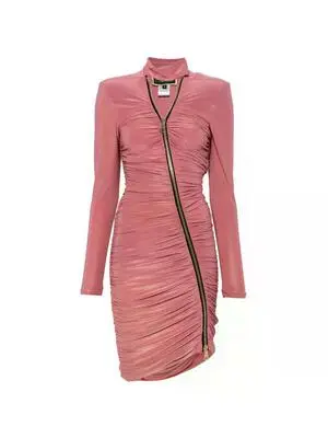 MITILIANE COUTURE Ruched Zipped Mini Dress - Pink