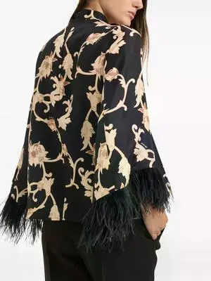 La DoubleJ Buttercup In Silk Twill With Feathers Make An Exit Top