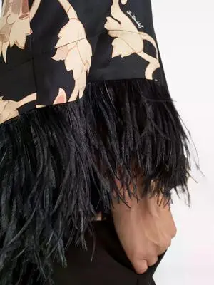La DoubleJ Buttercup In Silk Twill With Feathers Make An Exit Top