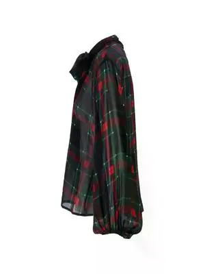 SHIRTAPORTER Tartan-print Pussy-bow Blouse