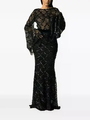 MIAU BY CLARA ROTESCU Afraf Sequin-embellished Maxi Dress