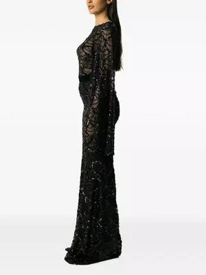 MIAU BY CLARA ROTESCU Afraf Sequin-embellished Maxi Dress