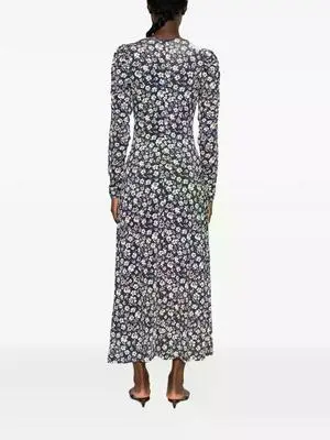 MAR DE MARGARITAS Floral-print Ruched Midi Dress