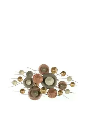 L'OCA NERA Floral-motif Metal Wall Decoration - Gold