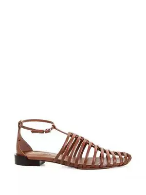 TOD'S Strappy Leather Flat Sandals