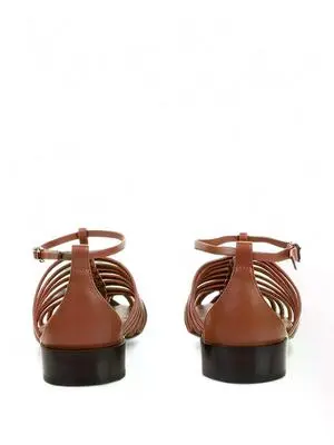 TOD'S Strappy Leather Flat Sandals