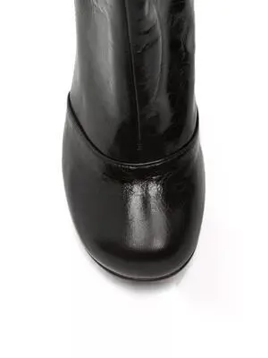 LORENA PAGGI Lace-up Crinkled-finish Ankle Boots