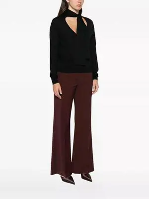 ROBERTO COLLINA Cut-out Pussy-bow Sweater - Black