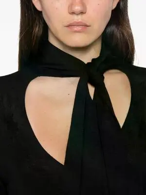 ROBERTO COLLINA Cut-out Pussy-bow Sweater