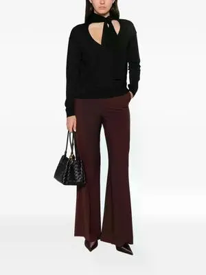 ROBERTO COLLINA Cut-out Pussy-bow Sweater - Black