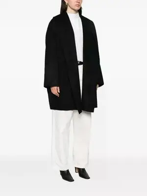 TOTEME Hooded Open-front Coat - Black