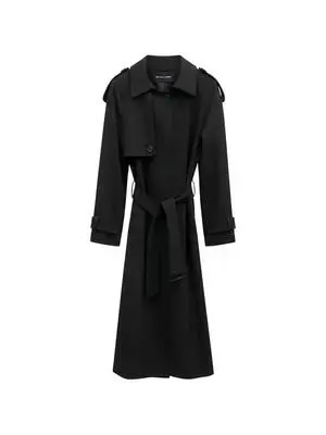 RUNDHOLZ BLACK LABEL Belted Storm-flap Trench Coat - Black
