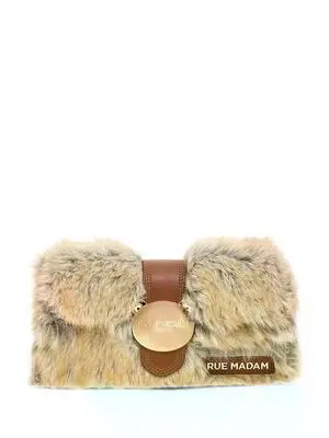 RUE MADAM PARIS Faux-fur Chain-link Shoulder Bag - Neutrals