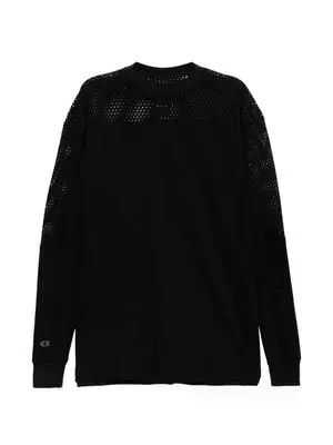 Rick Owens Mesh-panel Long-sleeve T-shirt - Black