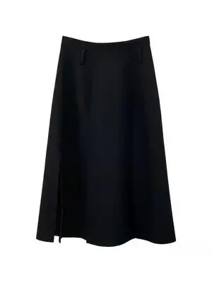 RUNDHOLZ BLACK LABEL Panelled Side-slit Midi Skirt - Black