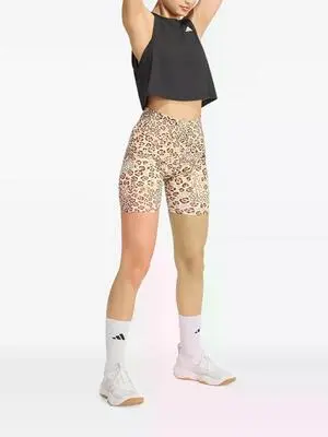 Adidas X Farm Rio Floral-print Leopard-pattern Shorts - Neutrals