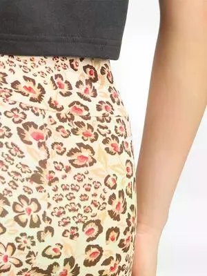 Adidas X Farm Rio Floral-print Leopard-pattern Shorts
