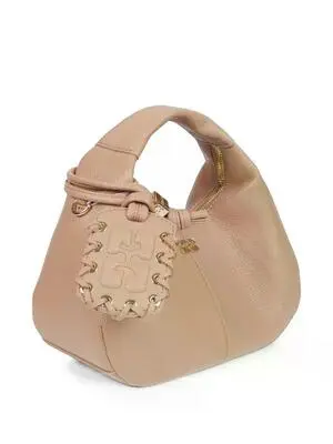 GANNI Mini Hobo Bag In Grained Brown