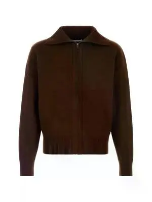 ENTIRE STUDIOS Zip-up Ribbed-trim Cardigan - Brown
