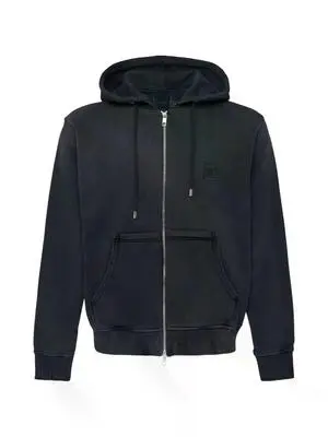 WOOYOUNGMI Logo-print Washed Hoodie - Grey