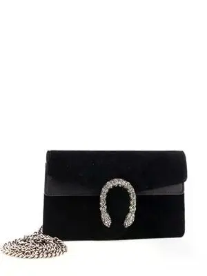 Gucci Dionysus Bag Velvet Super Mini Crossbody Bag - Black