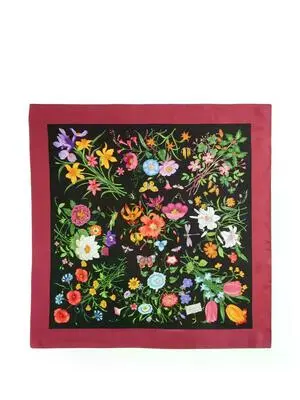 Gucci Silk Print Scarf - Black