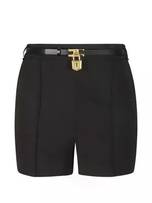 Elisabetta Franchi Padlock-detail Belted Shorts - Black