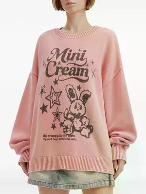 MINI CREAM Graphic-print Intarsia-knit Sweater