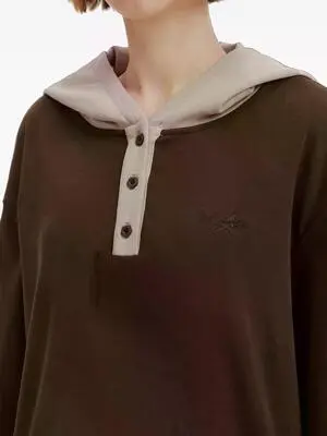MINI CREAM Striped-hood Logo-embroidered Hoodie