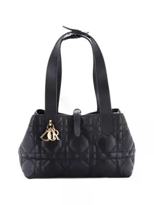 Dior Toujours Macrocannage Quilt Calfskin Small Tote Bag - Black