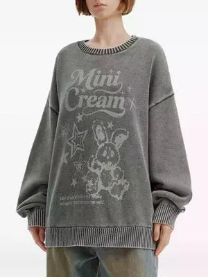 MINI CREAM Graphic-print Intarsia-knit Sweater