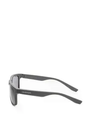 Calvin Klein Matte-finish Rectangle-frame Sunglasses
