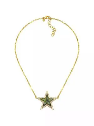 BUDDHA MAMA Tourmaline And Diamond Star Necklace - Gold