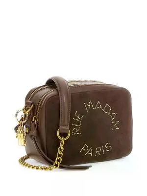 RUE MADAM PARIS The Camera Studded Suede Shoulder Bag