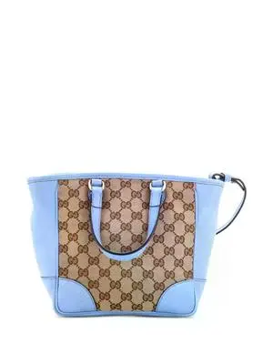 Gucci Bree Convertible Tote Gg Canvas With Leather Small Crossbody Bag - Blue