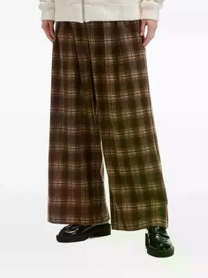 B+AB Plaid-check Pleated Trousers
