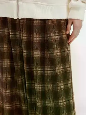 B+AB Plaid-check Pleated Trousers