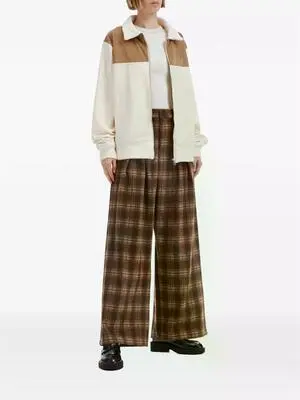 B+AB Plaid-check Pleated Trousers