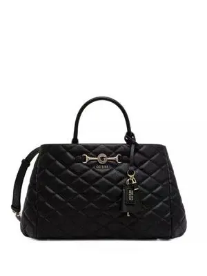 Guess Frances Quilted Logo-plaque Tote Bag - Black