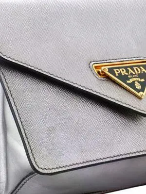 Prada Envelope Flap Chain Shoulder Bag Saffiano Leather Small Crossbody Bag