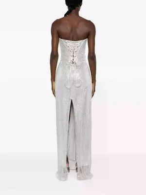 MITILIANE COUTURE Crystal-embellished Mesh Maxi Dress