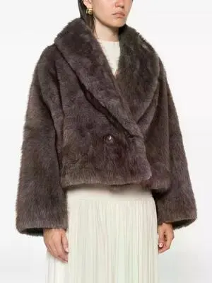VALENTINI 1972 Faux-fur Double-breasted Coat