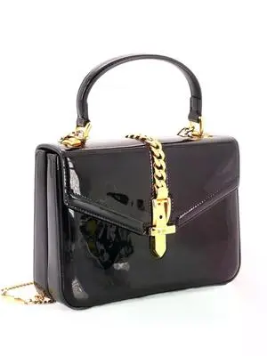 Gucci Sylvie 1969 Top Handle Bag Patent Mini Satchel