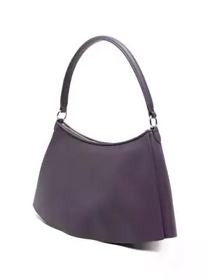 Lacoste Medium Lenglen Pleated Leather Tote Bag - Purple