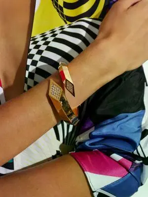 Versace Crystal-embellished Geometric Bracelet